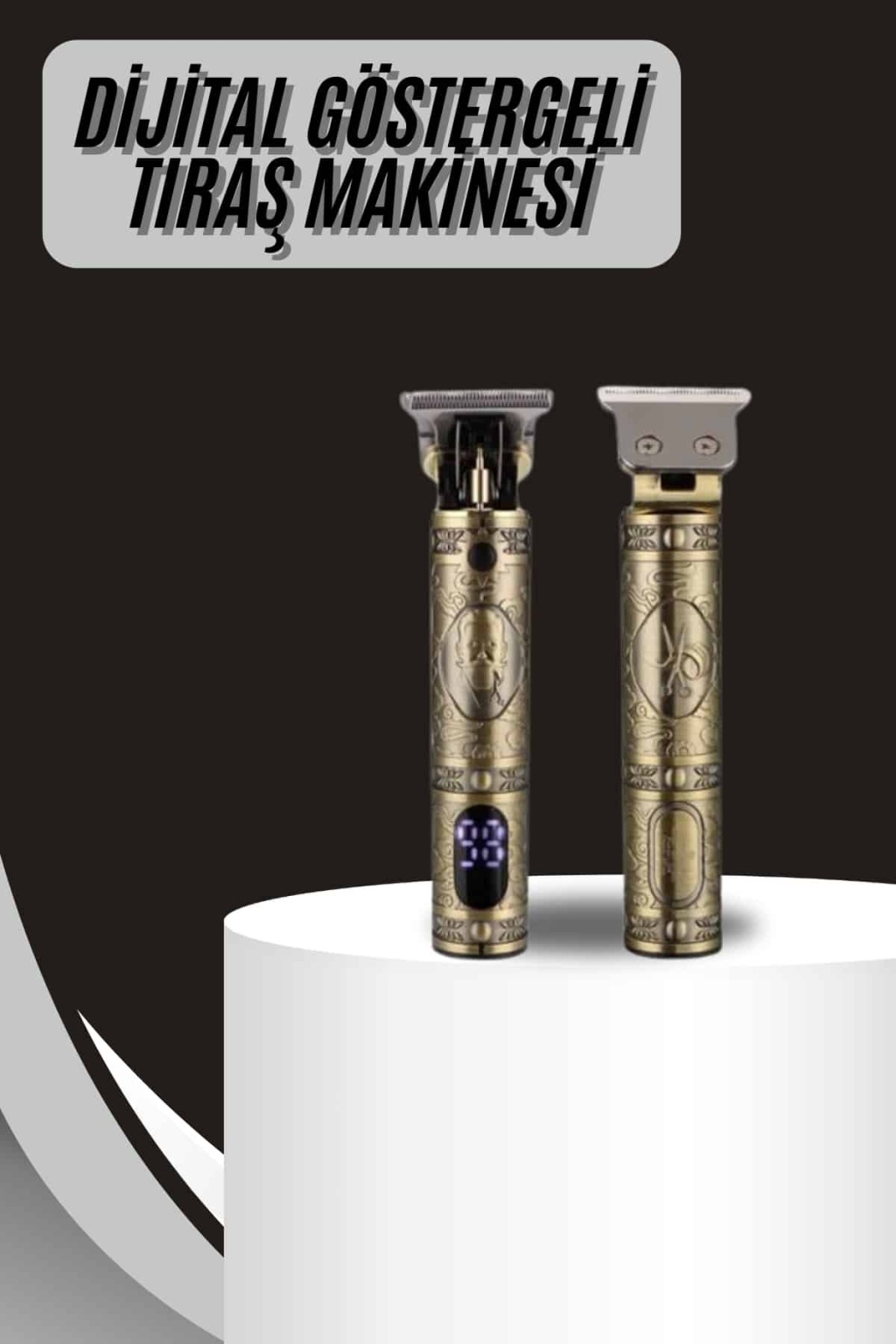 Metal Gövdeli Saç Sakal Çizim Kesme Tıraş Makinesi Kısaltma Makinesi