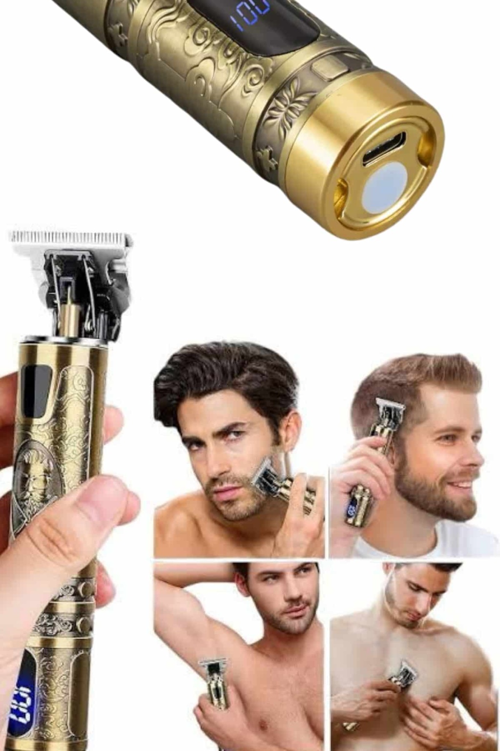 Metal Gövdeli Saç Sakal Çizim Kesme Tıraş Makinesi Kısaltma Makinesi