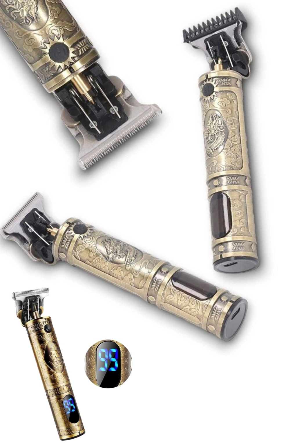 Metal Gövdeli Saç Sakal Çizim Kesme Tıraş Makinesi Kısaltma Makinesi