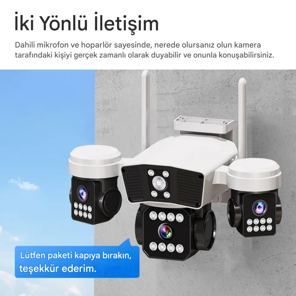 O-Kam 8080 Wifi 6mp Dual Lens Ip Güvenlik Kamerası 128 GB| Hareketli Kablosuz, Gece Görüşü, Kişi ...