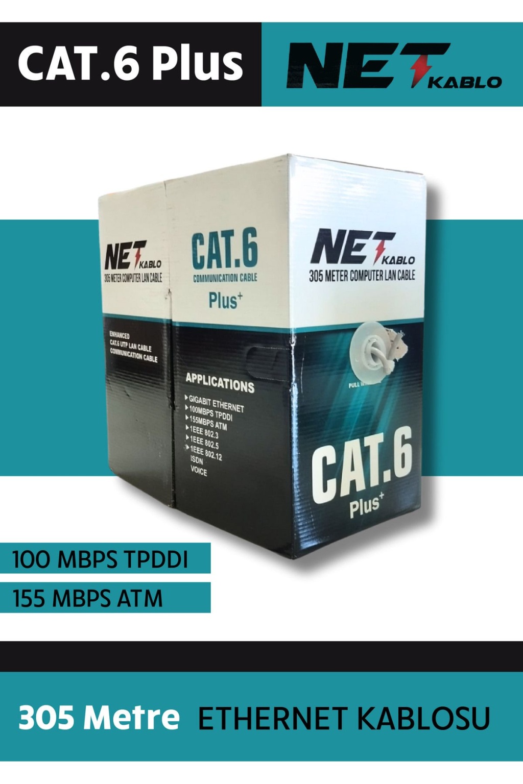 Cat6 305m Metre Utp Cat6 Kablo Ether Kablosu Cat6 Plus