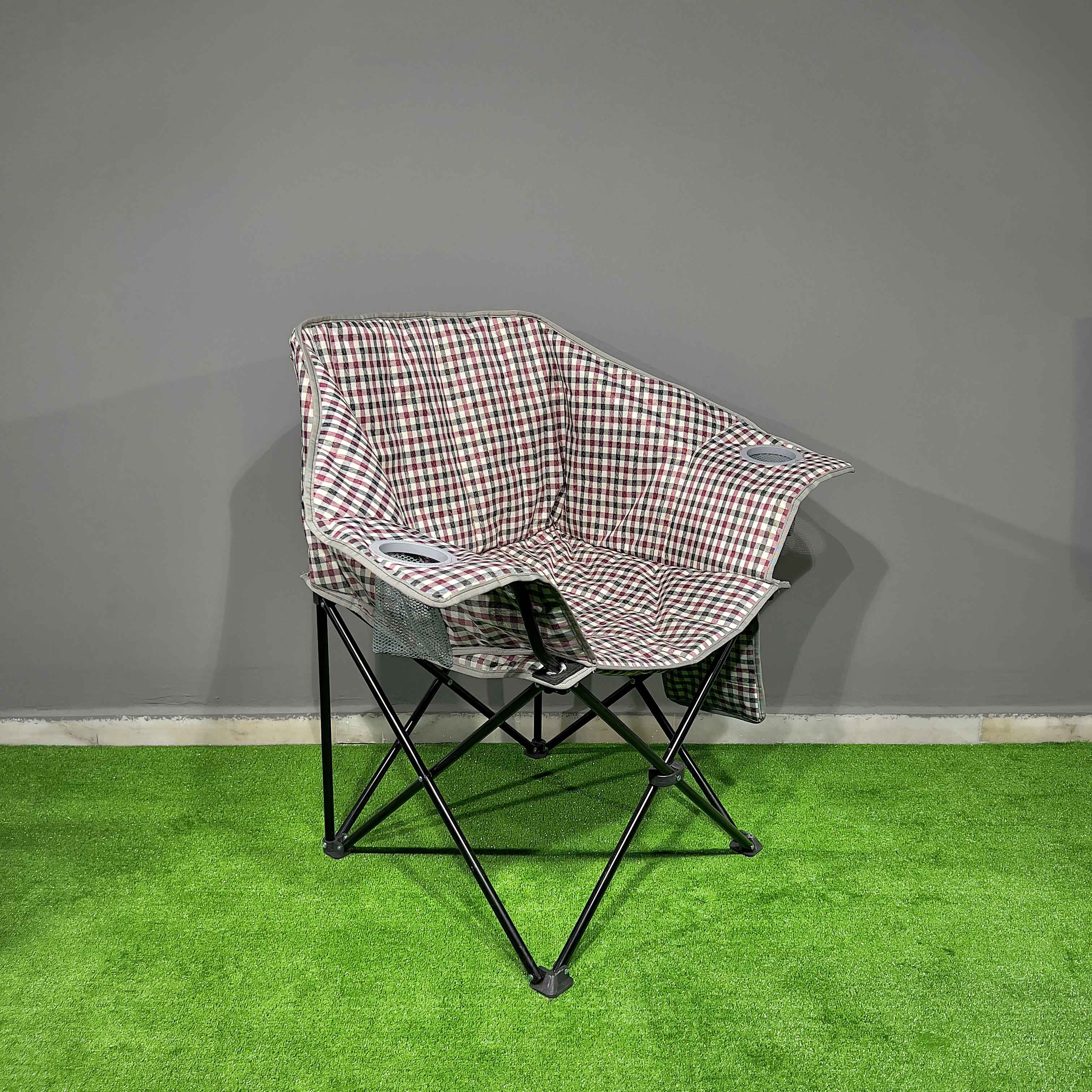 Argeus Nevgrande Comfort Katlanabilir Kamp Sandalyesi Kare Desenli