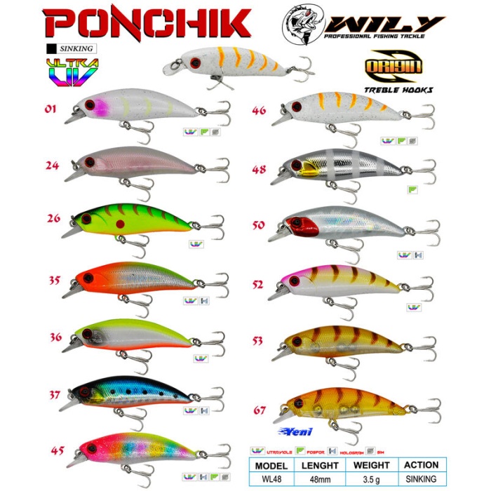 Wily Ponchik 4,8 cm Maket Balık 3,5 gr Sinking