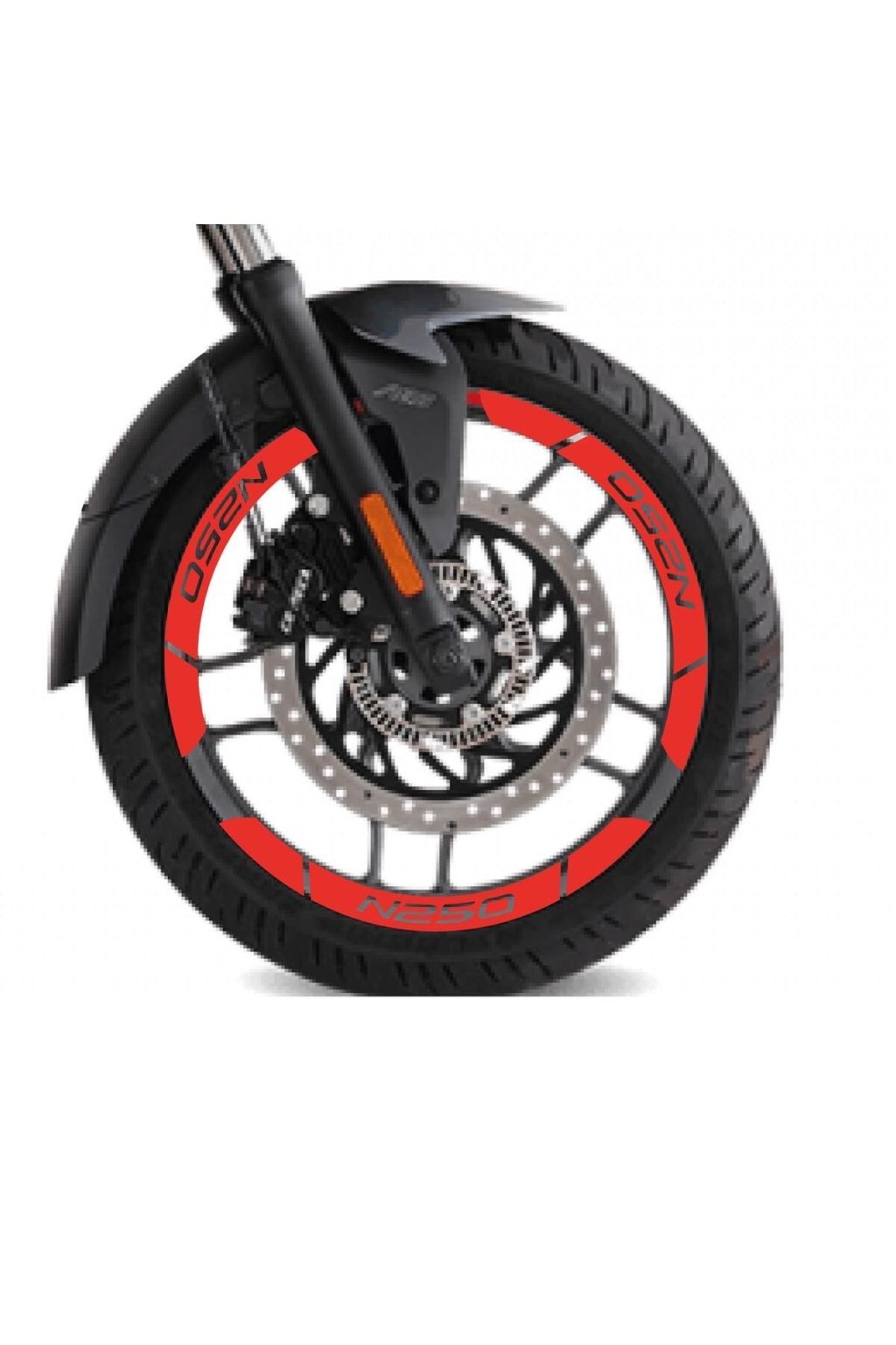 Neon Turuncu Bajaj N250 Geniş Jant Sticker Etiket Modeli