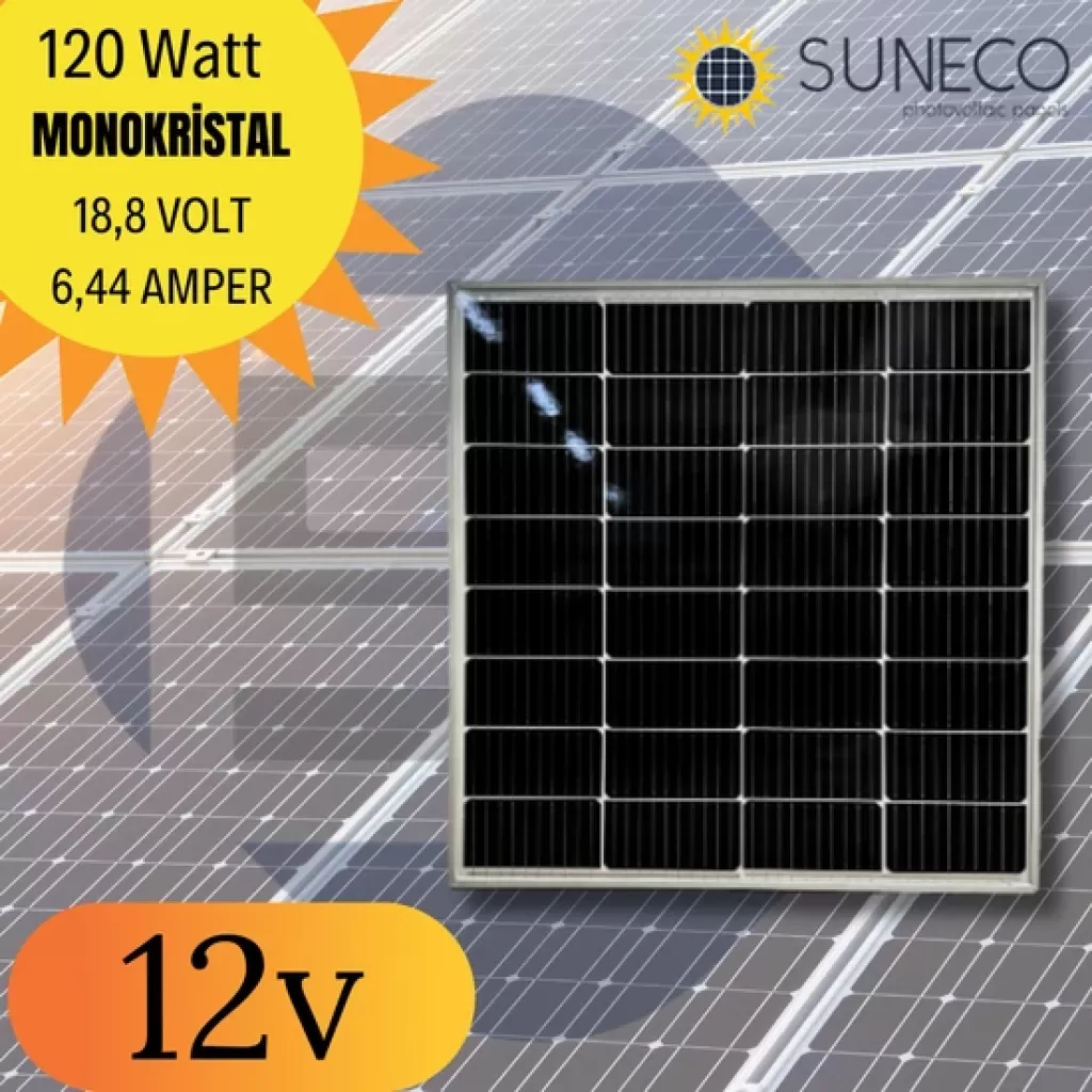 Suneco 120W Half-Cut Watt Monokristal Solar Güneş Paneli A Sınıf 12 ...