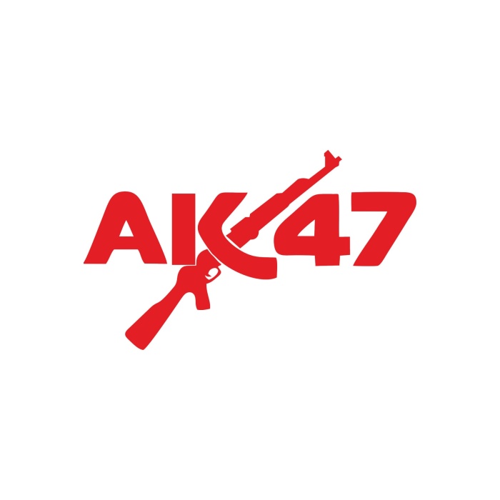 Ak47 Logo Silah Oto Sticker Kırmızı 20*12 Cm