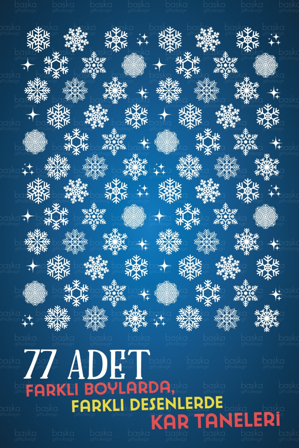 Yeni Yıl Kar Taneleri Sticker Seti - Kış Temalı Kar Taneleri