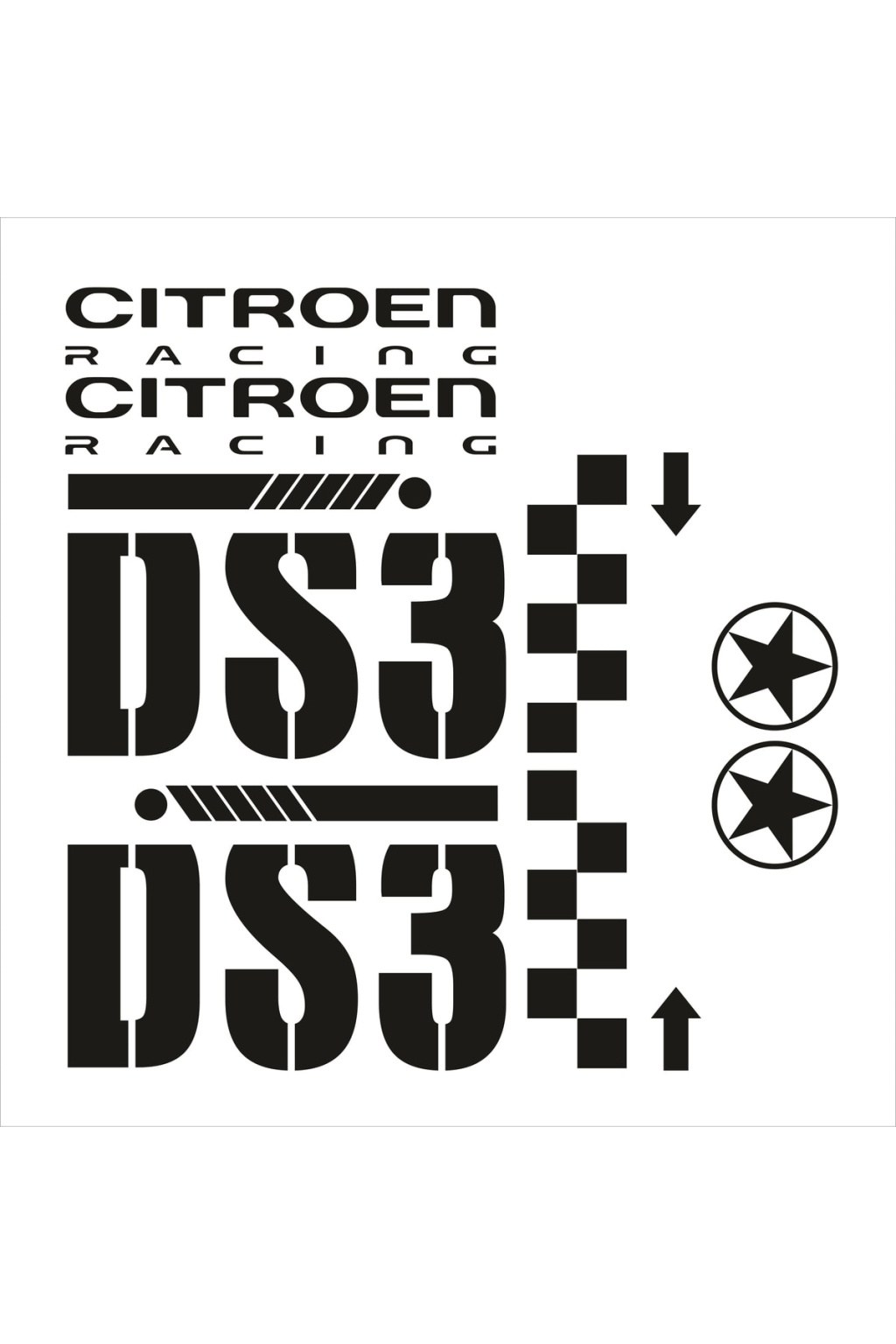 Citroen İçin Uyumlu Aksesuar Ds3 Oto Sticker Set Siyah