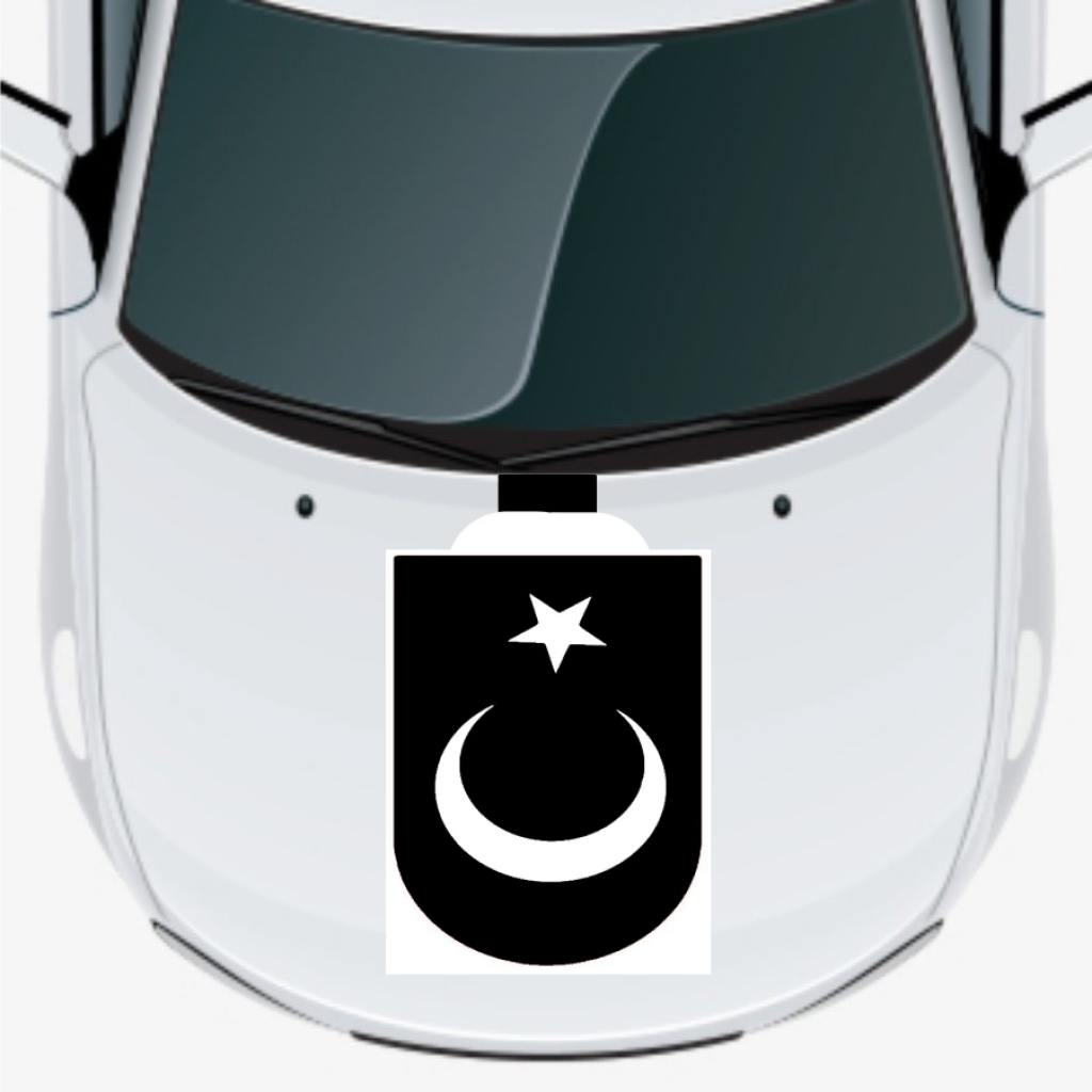 Türk Bayrağı 1 Oto Kaput Sticker 20 X 40 Cm