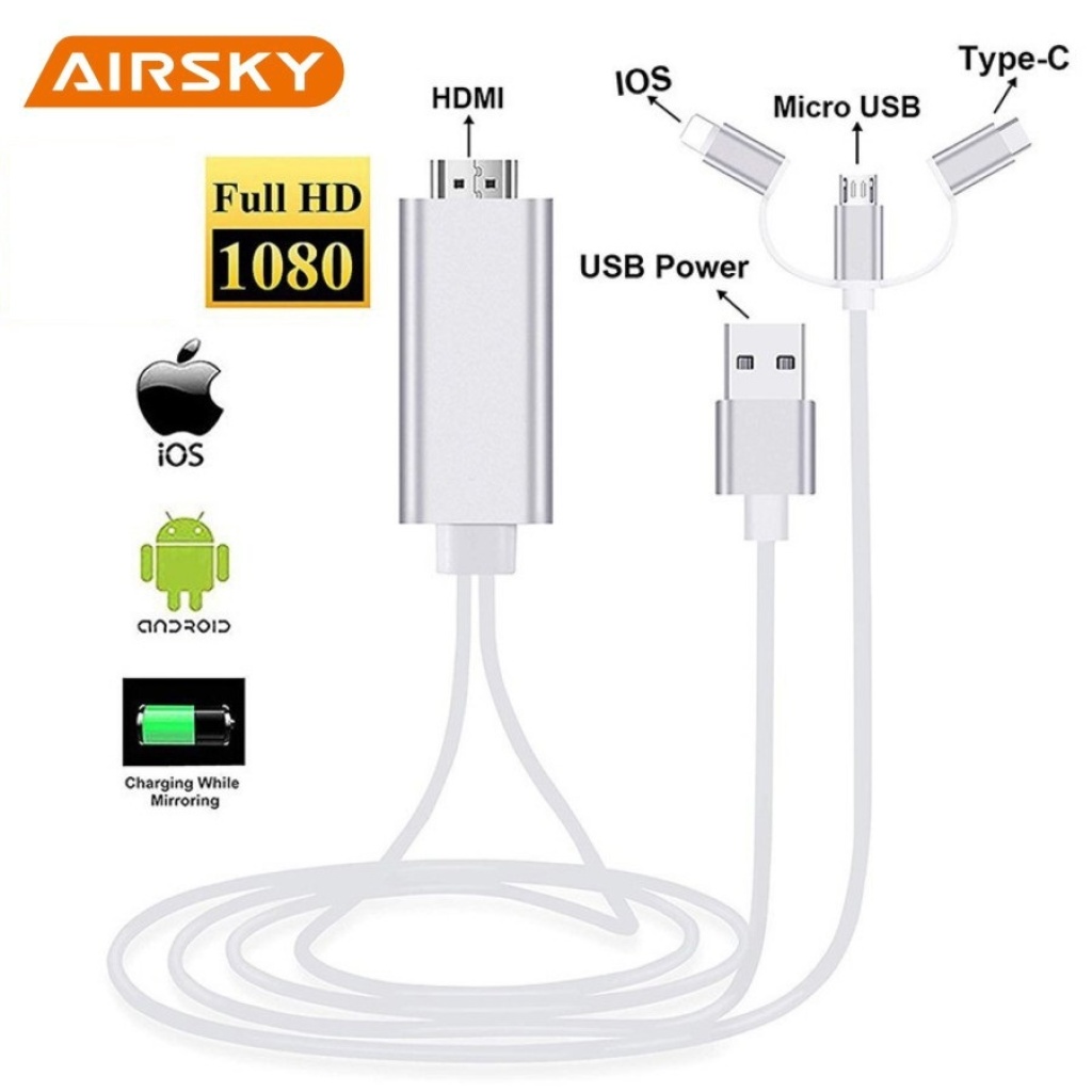 AIRSKY A5-14 3in1 to hdmi micro usb Lightning Type c ( 3in1) to hdmi