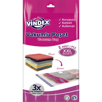 VINDEX VAKUMLU POŞET XXL 2Lİ (80X100)