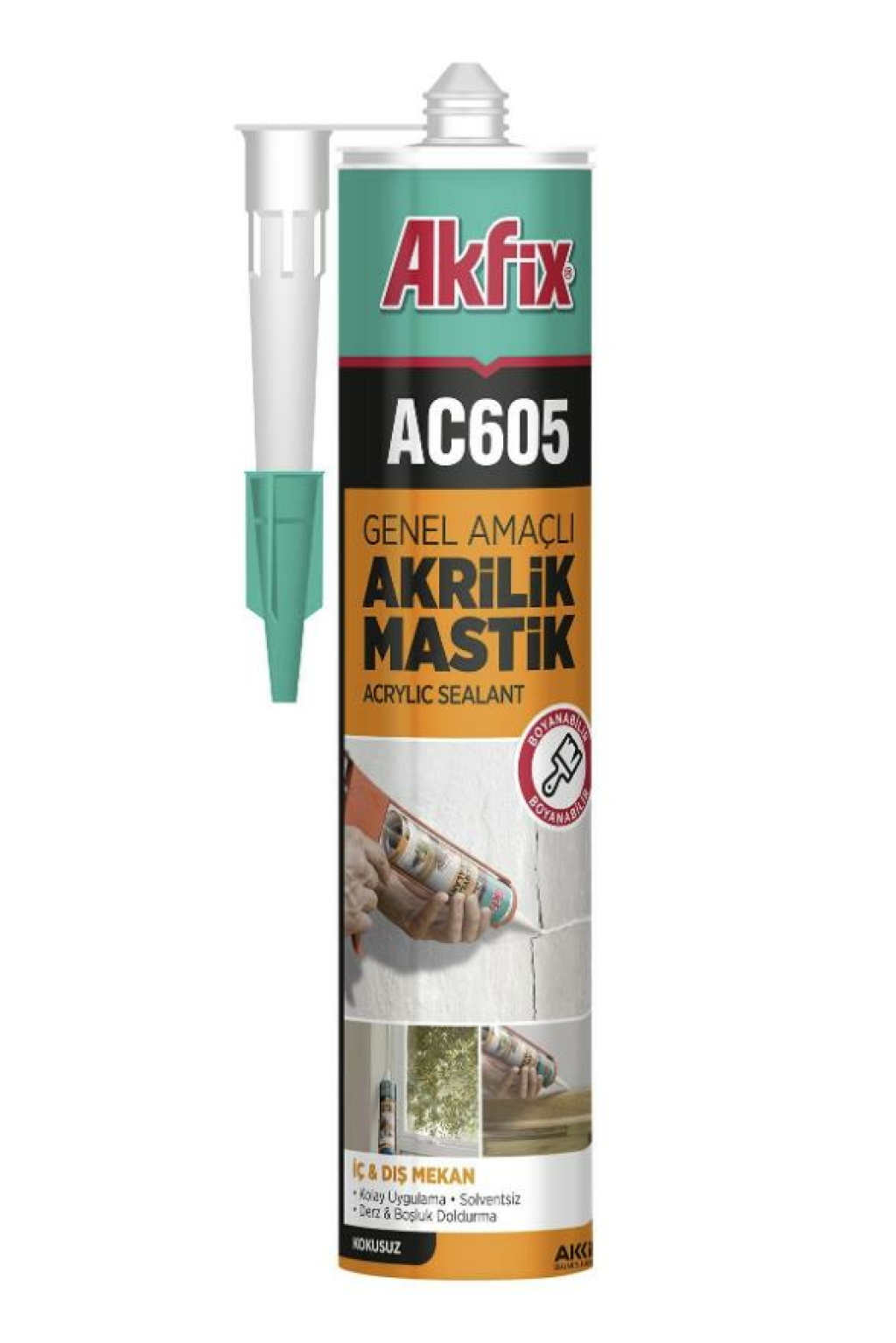 AKFIX AA002 AC605 AKRILIK MASTIK 500GR BEYAZ