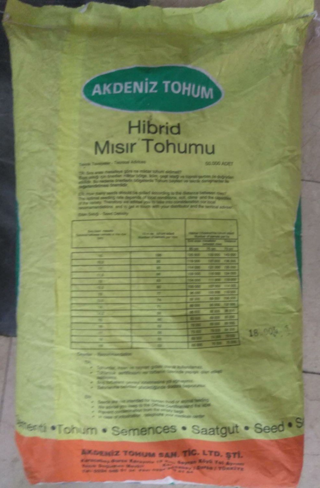 Hibrit Mısır Tohumu ADA 9516 Sertifikalı 50000 Adet - 17500 Gr, Slajlık ...
