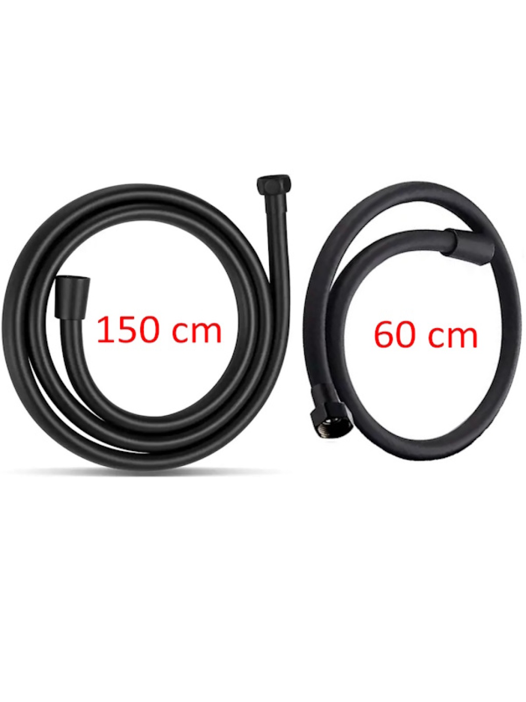 Pvc 150cm - 60cm Siyah Lüks Duş Hortumu Seti