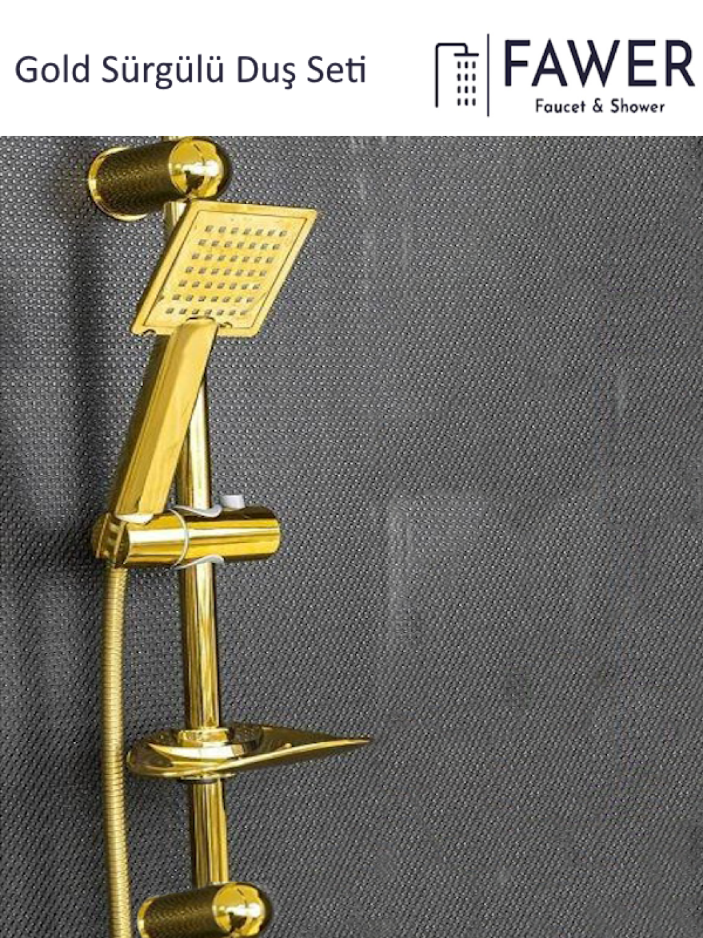 Fawer Gold Sürgülü Duş Seti Duş Başlığı - 410G