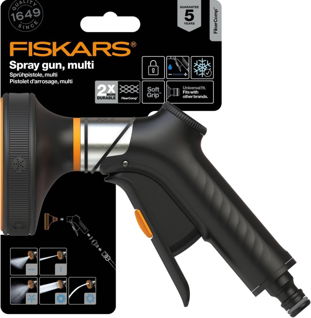 Fiskars 1067195 Fibercomp 5 Fonksiyonlu Sulama Tabancası