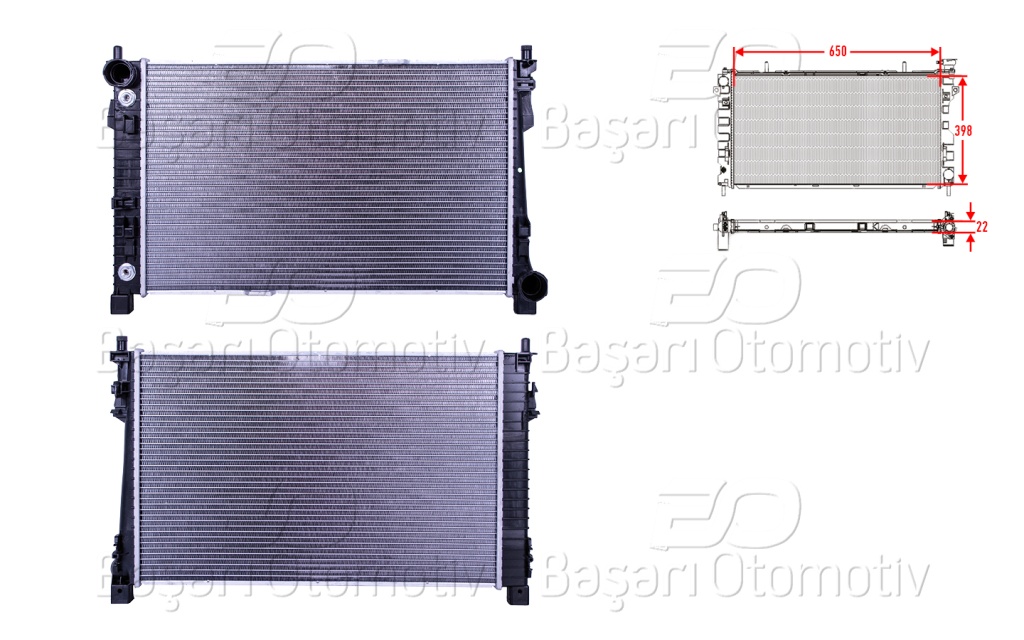 SU RADYATORU BRAZING MT-AT 650X398X22 MM MERCEDES 203 C200 01 ...