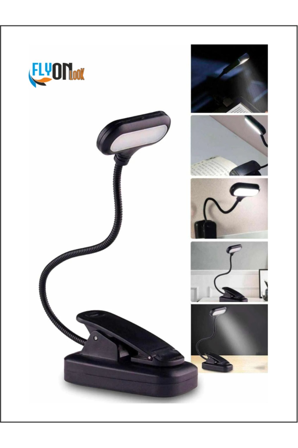 Klipsli Kitap Okuma Işığı Led Kitap Arası Okuma 5 Ledli Mandallı Lamba Beyaz Işık Masa Lambas-fnr100