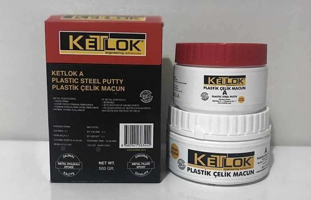 KETLOK A METAL DOLGULU PLASTİK ÇELİK EPOKSİ MACUN 500 gr İzmir Yağ Sanayi