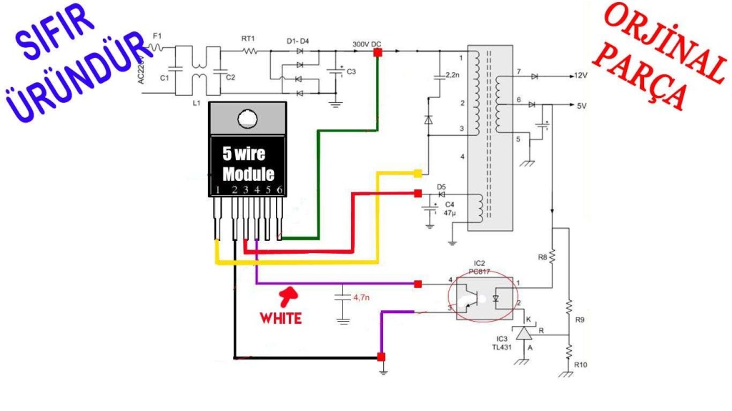CA-888 LCD Power Modül, CA888 POWER SMPS MODULE