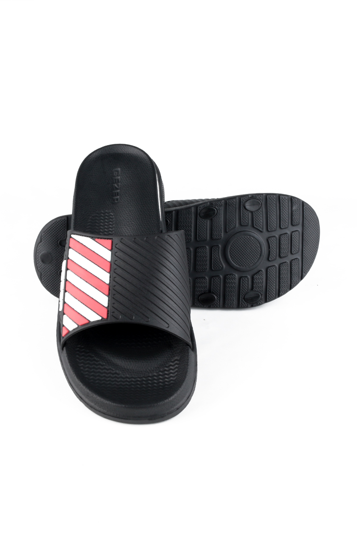 Gezer Yazlık Erkek Islak Zemine Uygun Eva Terlik Siyah-Kırmızı