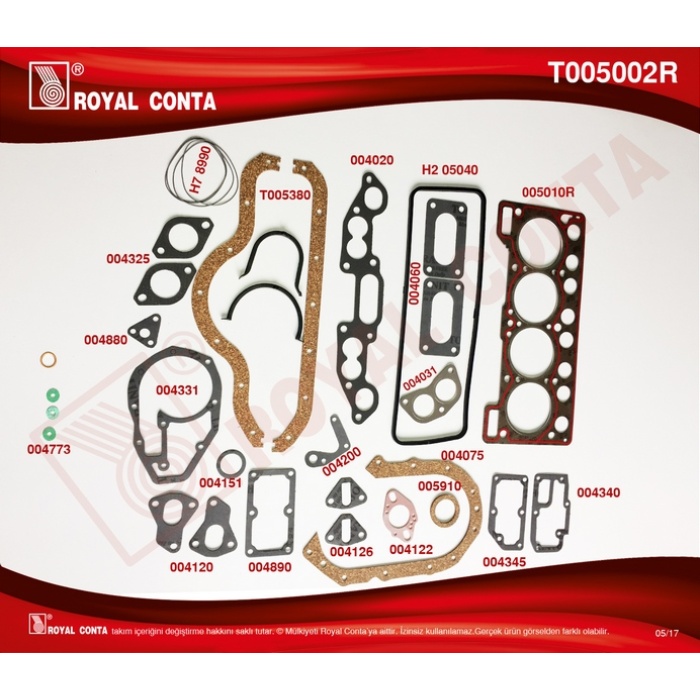 Motor Takım Conta Süper Keçesiz R12 1400 ROYAL T005002R | Otodeposu.com