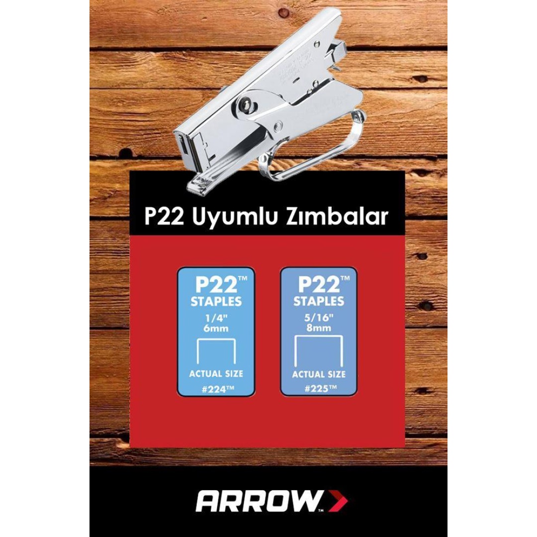 Arrow P22 6-8mm Profesyonel Pense Tipi Mekanik Zımba Tabancası + 5050 Adet Zımba