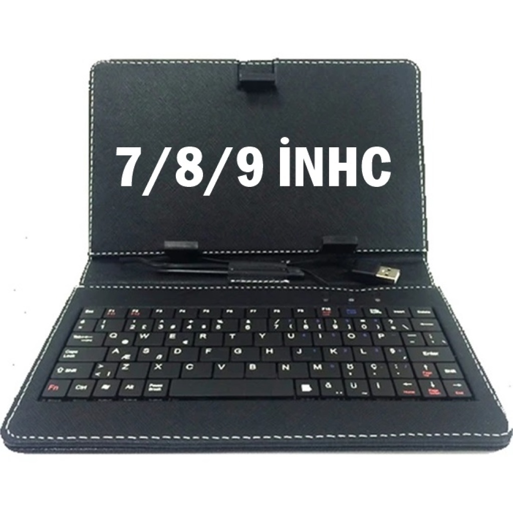 7-8-9 İNCH Katlanabilir Klavyeli Siyah Deri TABLET KILIFI SİVAS