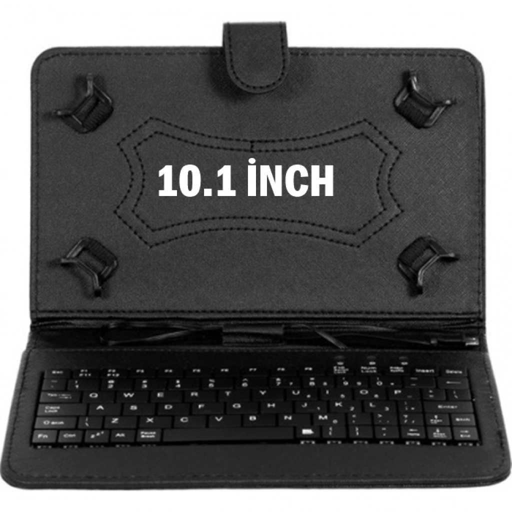 10.1 Katlanabilir Klavyeli Siyah Deri TABLET KILIFI SİVAS