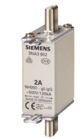 SIEMENS AGSteatit(Seramik) Gövdeli NH-Bıçaklı Sigorta3NA3812