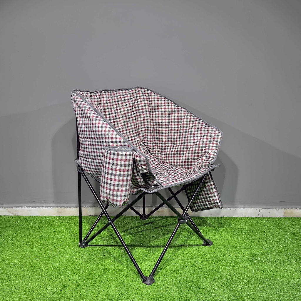 Argeus Balcony Comfort Katlanabilir Kamp Sandalyesi Kare Desenli