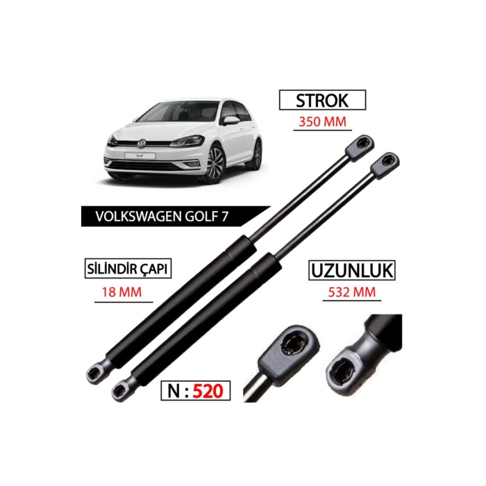 Volkswagen Golf 7 2012+ Bagaj Amortisörü Takım Sağ - Sol 5g6827550c