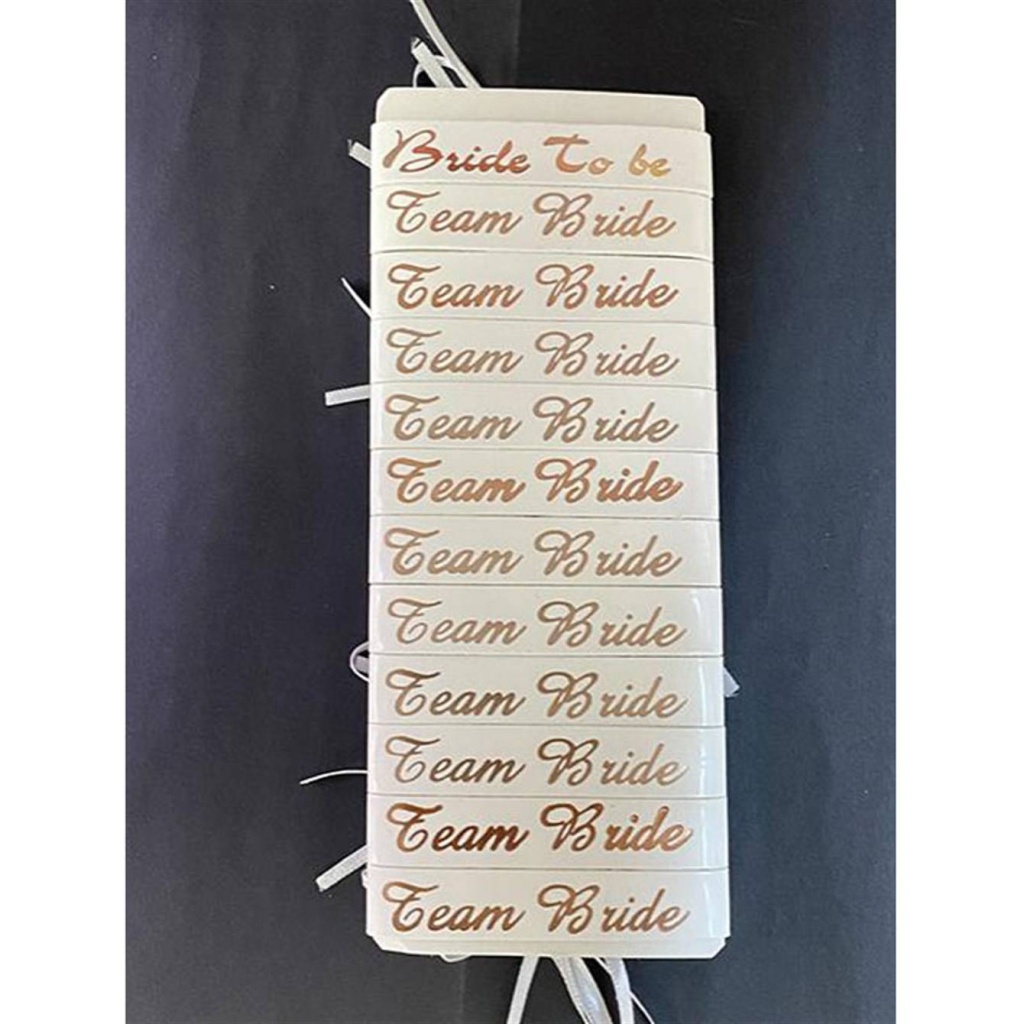 Bride To Be Bileklik - Team Bride Bileklik - Beyaz Üzeri Metalize Rose ...