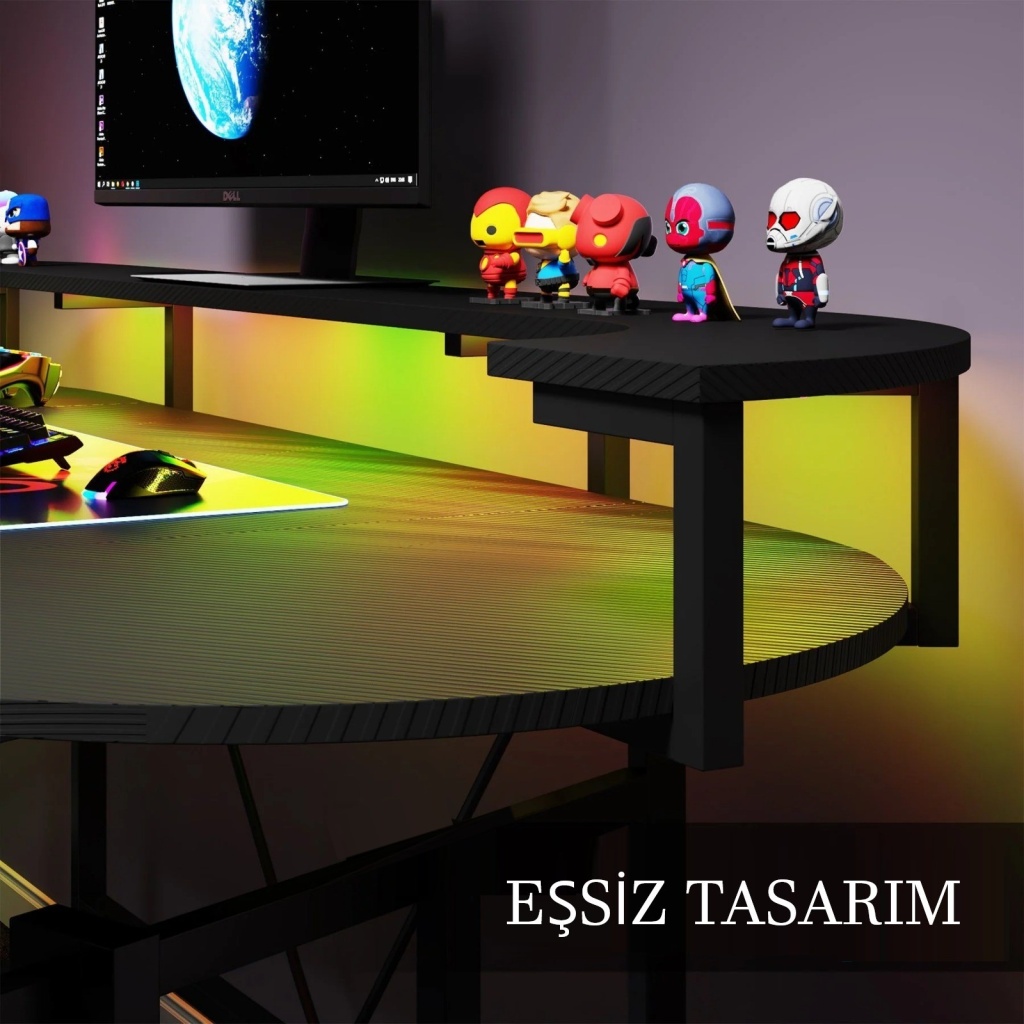 Siyah Gaming Masa - Zizuva Özel Tasarım