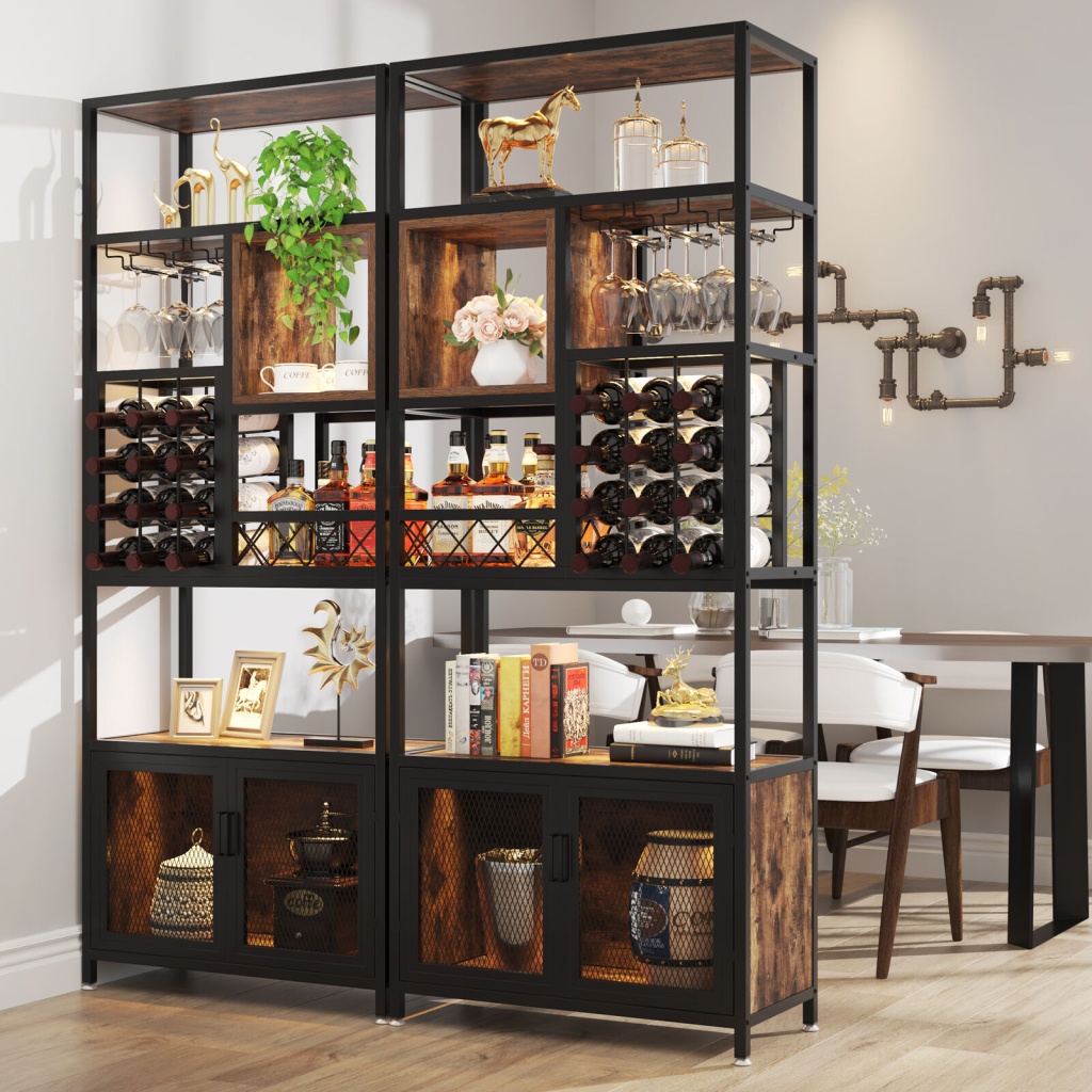Zizuva Özel Tasarım Çok Amaçlı Ev Ofis Raflı Bar Şarap Alkol Vitrini