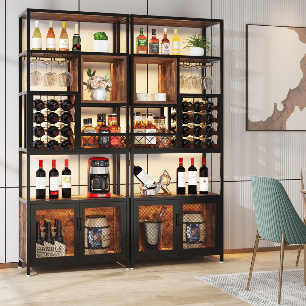 Zizuva Özel Tasarım Çok Amaçlı Ev Ofis Raflı Bar Şarap Alkol Vitrini