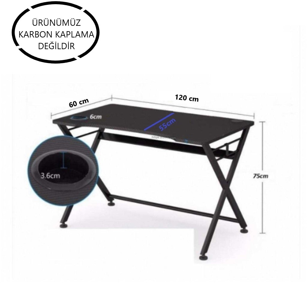 Zizuva Tasarım Askılıklı Oyuncu Masası&Gamer Masa